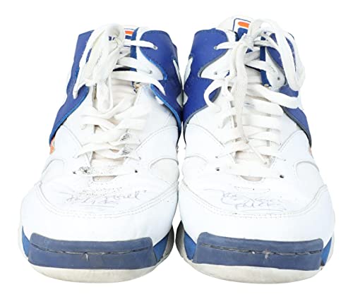 1992-93 Tony Campbell Game-Used Signed Fila Sneakers NY Knicks JSA & MEARS COA - Autographed NBA Sneakers