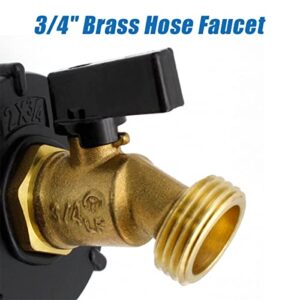 KAKSEY IBC Tote Fittings, IBC Tank Adapter 2" Fine Thread (NPT Fine Adapter x Coarse Thread) + Lead-Free 3/4" Brass Hose Faucet Valve with Butterfly Valve for Garden Hose Connector