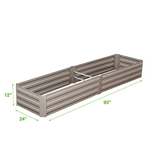 Outdoor 8x2 Ft Metal Raised Garden Bed Patio Large Frame Planters Box for Vegetables/Flower/