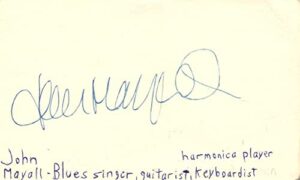 john mayall singer guitarist keyboard rock music signed index card jsa coa