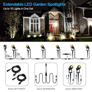 ALOVECO Landscape Lighting,12V Landscape Lights Low Voltage Garden Lights Waterproof 1800lm LED Outdoor Spotlight Plug in for Patio Deck Yard Tree Wall(Warm White,Connectable,65.3ft,6 Packs)