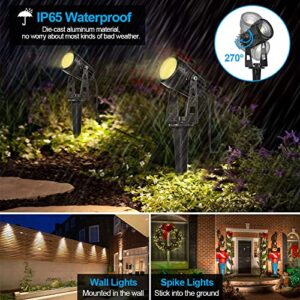 ALOVECO Landscape Lighting,12V Landscape Lights Low Voltage Garden Lights Waterproof 1800lm LED Outdoor Spotlight Plug in for Patio Deck Yard Tree Wall(Warm White,Connectable,65.3ft,6 Packs)