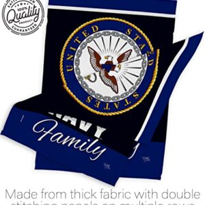 Breeze Decor Navy Proudly Family Garden Flag - Armed Forces USN Seabee United State American Military Veteran Retire Official - House Decoration Banner Small Yard Gift Double-Sided Made In USA