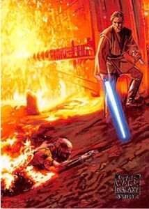 anakin skywalker burned defeated by ben kenobi trading card star wars galaxy 2010#87 572