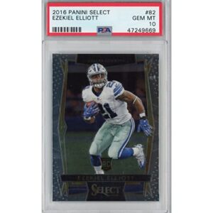 graded 2016 panini select ezekiel elliott #82 rookie rc football card psa 10 gem mint