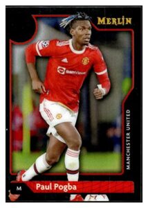 paul pogba 2021-22 topps merlin chrome uefa league #124 nm+-mt+ soccer