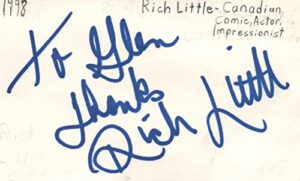 rich little canadian comedian actor movie autographed signed index card jsa coa