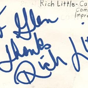 Rich Little Canadian Comedian Actor Movie Autographed Signed Index Card JSA COA