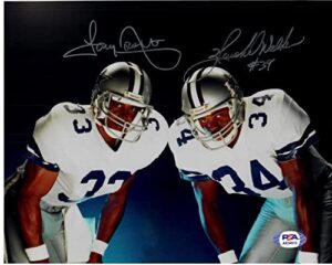 tony dorsett & herschel walker dual signed 8×10 psa dna ak34513 dallas cowboys – autographed nfl photos