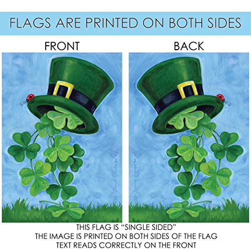 Toland Home Garden 111162 Shamrock Shower St Patricks Day Flag 12x18 Inch Double Sided St Patricks Day Garden Flag for Outdoor House St Pats Flag Yard Decoration