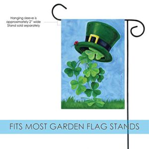 Toland Home Garden 111162 Shamrock Shower St Patricks Day Flag 12x18 Inch Double Sided St Patricks Day Garden Flag for Outdoor House St Pats Flag Yard Decoration