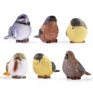 sanbege bird statues, bird figurine home decor, bird sculpture for garden, birdhouse, bird theme decor, set of 6