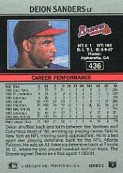 1991 Leaf Baseball Card #436 Deion Sanders