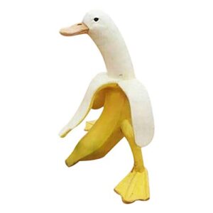 jace banana duck garden statue, cute peeled banana duck art decorative, for living room, bedroom, and patio garden outdoor (1pcs)