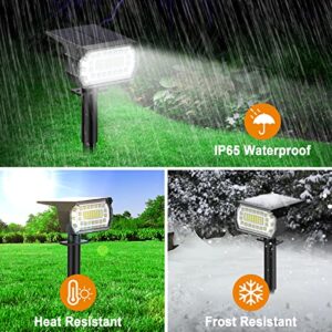 LANSOW Solar Spot Lights Outdoor, [8 Pack/57 LED] 2-in-1 Solar Landscape Spotlights, 3 Modes IP65 Waterproof Dusk to Dawn Solar Powered Flood Wall Lights for Yard Garden Pathway Driveway(Cool White)