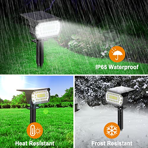 LANSOW Solar Spot Lights Outdoor, [8 Pack/57 LED] 2-in-1 Solar Landscape Spotlights, 3 Modes IP65 Waterproof Dusk to Dawn Solar Powered Flood Wall Lights for Yard Garden Pathway Driveway(Cool White)