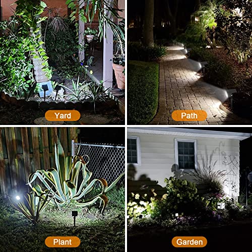 LANSOW Solar Spot Lights Outdoor, [8 Pack/57 LED] 2-in-1 Solar Landscape Spotlights, 3 Modes IP65 Waterproof Dusk to Dawn Solar Powered Flood Wall Lights for Yard Garden Pathway Driveway(Cool White)