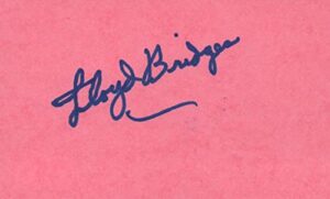 lloyd bridges actor autographed signed index card with jsa coa