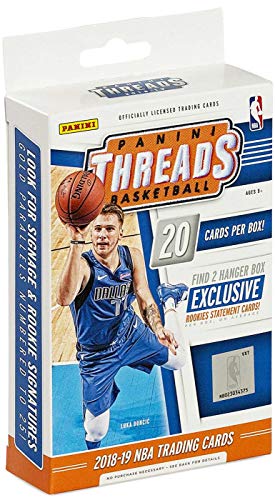 2018-19 Panini Threads Hanger Box 20 Cards Per Box w 2 Exclusive Rookie Statement Cards Possible Luka Doncic