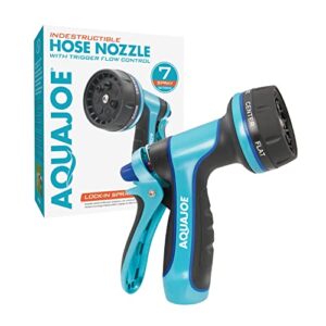 aqua joe ajhn104 indestructible series heavy-duty metal trigger nozzle, multi-function, 7-spray patterns