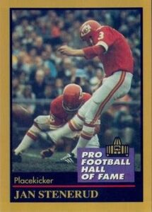 jan stenerud football card (kansas city chiefs) 1991 enor #131 pro football hall of fame kicker