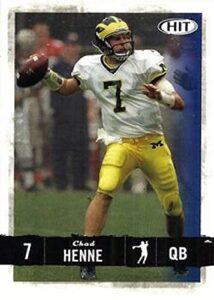 2008 sage hit #7 chad henne michigan wolverines pre-rookie ncaa football trading card in raw (nm or better) condition