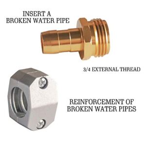 Hourleey Garden Hose Repair Fittings, Zinc and Aluminum Male Hose End Water Hose Repair Connector, 2 Pack