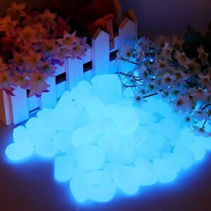 chic style 2.4lbs 500pcs glow in the dark stones garden pebbles rocks indoor outdoor decor luminous stone for walkways driveway yard grass fish tank halloween decoration large bag