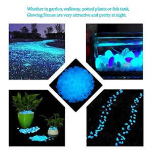 chic style 2.4Lbs 500Pcs Glow in The Dark Stones Garden Pebbles Rocks Indoor Outdoor Decor Luminous Stone for Walkways Driveway Yard Grass Fish Tank Halloween Decoration Large Bag