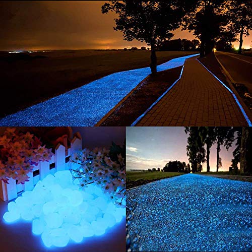 chic style 2.4Lbs 500Pcs Glow in The Dark Stones Garden Pebbles Rocks Indoor Outdoor Decor Luminous Stone for Walkways Driveway Yard Grass Fish Tank Halloween Decoration Large Bag