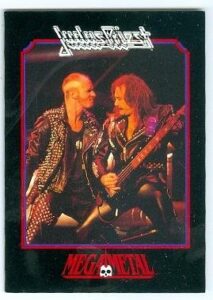 rob halford and ian hill judas priest trading card 1991 megametal #52