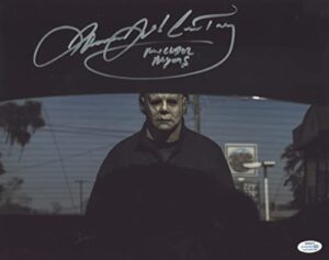 james jude courtney”halloween” autograph signed ‘michael myers’ 11×14 photo b acoa