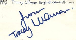 tracy ullman english actress movie autographed signed index card jsa coa