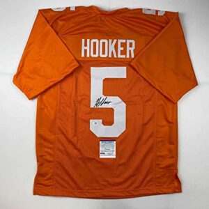 autographed/signed hendon hooker tennessee orange college football jersey psa/dna coa