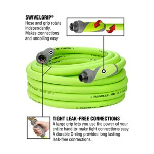 Flexzilla Garden Hose with SwivelGrip, 5/8 in. x 50 ft., Heavy Duty, Lightweight, Drinking Water Safe, ZillaGreen - HFZG550YWS-E