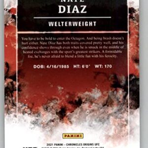 2021 Panini Chronicles UFC Origins #37 Nate Diaz Welterweight Official MMA Trading Card in Raw (NM or Better) Condition