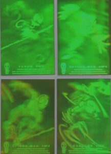 1994 marvel fleer spider-man complete 4 card hologram chase insert set