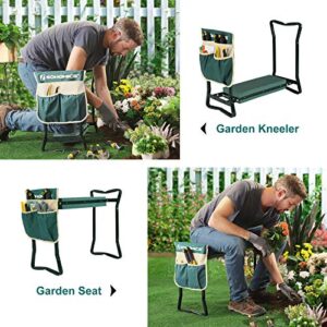 SONGMICS Garden Kneeler and Seat, Gardening Gifts For Women, Gardening Supplies, Garden Stool, with Upgraded Soft Thicken Kneeling Pad, Christmas Gift UGGK49L