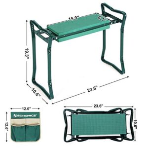 SONGMICS Garden Kneeler and Seat, Gardening Gifts For Women, Gardening Supplies, Garden Stool, with Upgraded Soft Thicken Kneeling Pad, Christmas Gift UGGK49L