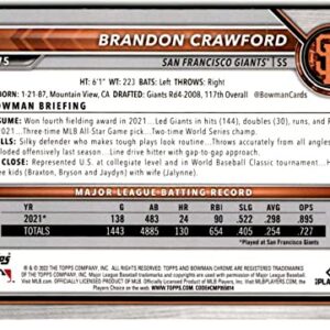 BRANDON CRAWFORD 2022 Bowman Chrome #75 NM+-MT+ MLB Baseball Giants