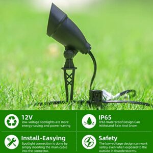 CONERIFE Low Voltage Led Landscape Lights, Outdoor Landscape Lighting with Warm White IP65 Waterproof, Low Voltage Landscape Lights for Garden Yard Driveway Walls Trees Flags.