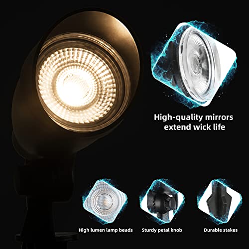 CONERIFE Low Voltage Led Landscape Lights, Outdoor Landscape Lighting with Warm White IP65 Waterproof, Low Voltage Landscape Lights for Garden Yard Driveway Walls Trees Flags.