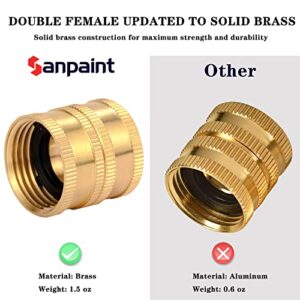 Sanpaint 2 Pack 3/4" Garden Hose Connector with Dual Swivel for Male Hose to Male Hose, Double Female