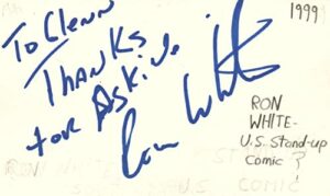 ron white stand up comedian movie autographed signed index card jsa coa