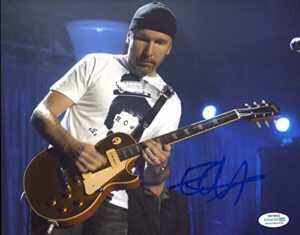 the edge”u2″ autograph signed david howell evans 8×10 photo acoa