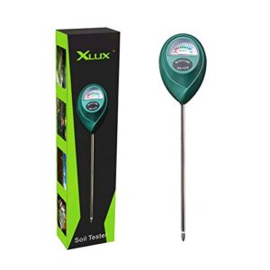 xlux soil moisture meter, plant water monitor, soil hygrometer sensor for gardening, farming, indoor and outdoor plants, no batteries required