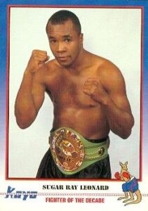 sugar ray leonard trading card (boxing) 1991 kayo #156