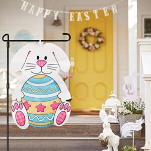 Easter Garden Flag Outdoor Decorations for Outside Double-Sided Printed, Cute Rabbit Egg Yard Flags House Yard Spring Seasonal Decoration 13.6 x 19.7 Inch