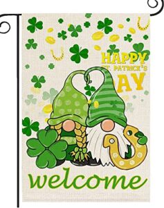 st patrick’s day garden flag welcome garden yard flag irish decor holiday garden flags spring home decor double sided rustic farmland yard lawn house decorative banners 12.6 x 18.5 inch