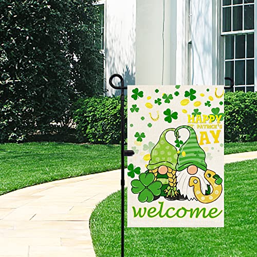 St Patrick's Day Garden Flag Welcome Garden Yard Flag Irish Decor Holiday Garden Flags Spring Home Decor Double Sided Rustic Farmland Yard Lawn House Decorative Banners 12.6 x 18.5 inch